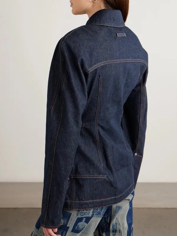 JEAN PAUL GAULTIER Paneled Topstitched Denim Jacket