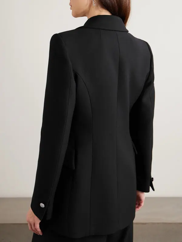 Alessandra Rich Double-breasted Wool Blazer With Peak Lapels