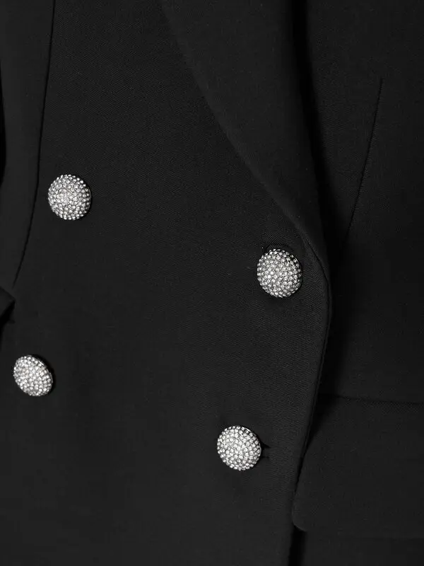 Alessandra Rich Double-breasted Wool Blazer With Peak Lapels