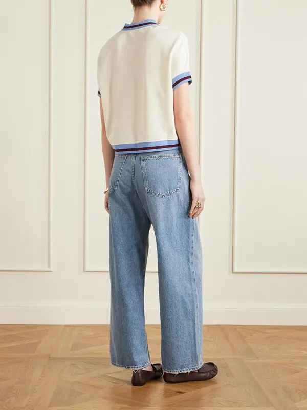 Marni Embroidered Cotton-piqué Polo Shirt - Neutrals