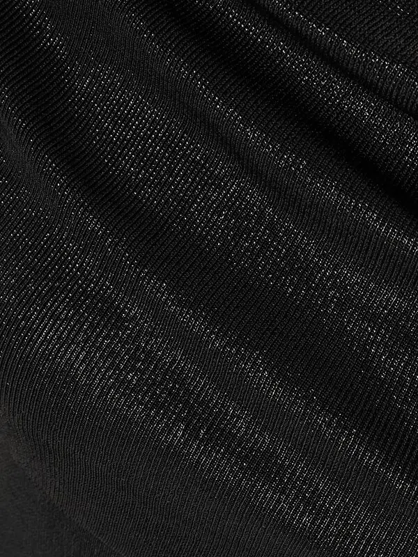Balenciaga Draped Metallic Stretch-knit Maxi Dress