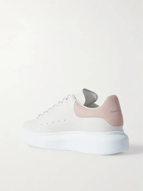 Alexander McQueen Oversize-sole Leather Sneakers - White