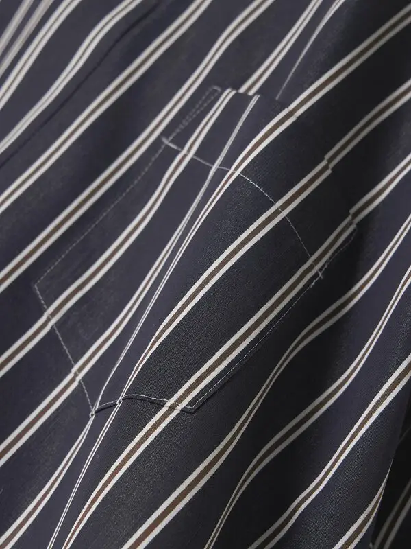 Sacai Oversized Striped Poplin Shirt