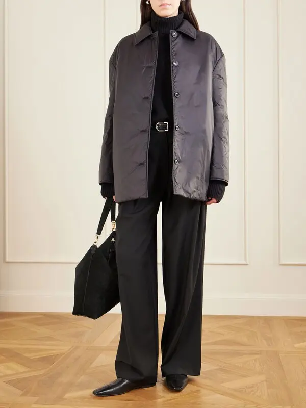 Another Tomorrow Balmacaan Padded Recycled-shell Coat