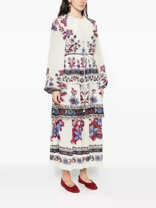 Farm Rio Malu Winter Floral-print Maxi Dress
