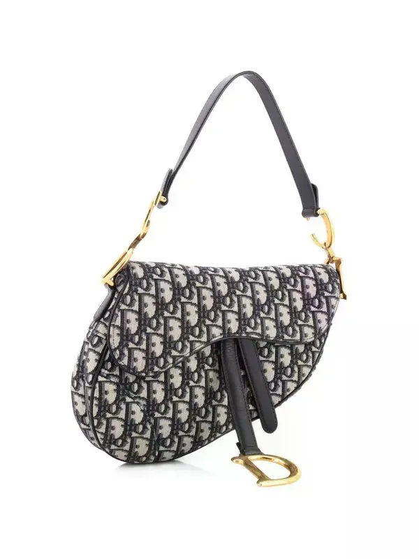Dior Saddle Handbag Oblique Canvas Medium Shoulder Bag - Blue