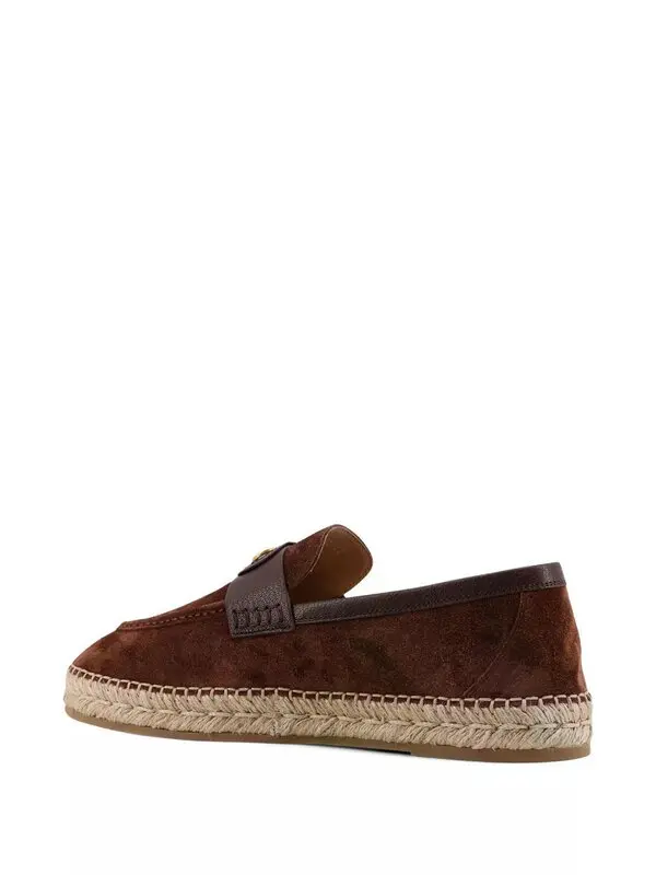 Valentino Garavani Logo-plaque Flat Espadrilles - Brown