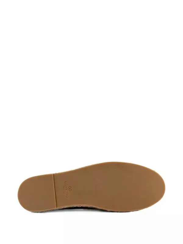 Valentino Garavani Logo-plaque Flat Espadrilles - Brown
