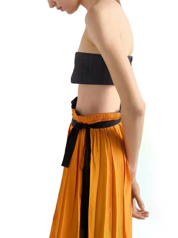 Prada Midi Patchwork Skirt - Orange