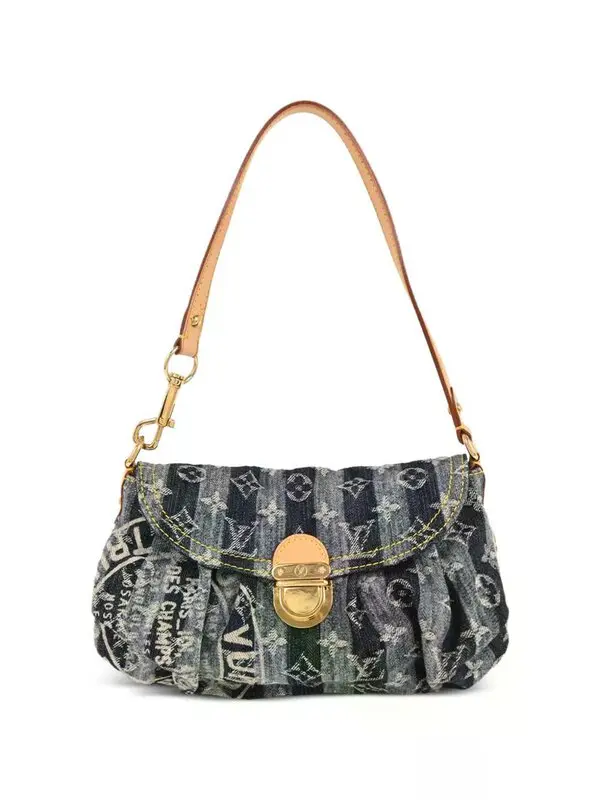 LOUIS VUITTON 2006 Mini Pleaty Raye Denim Tote Bag