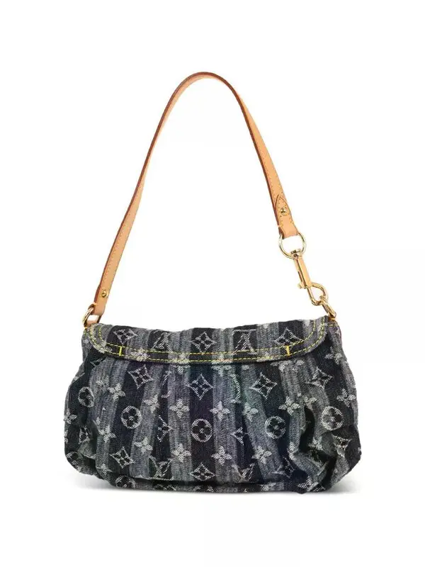 LOUIS VUITTON 2006 Mini Pleaty Raye Denim Tote Bag