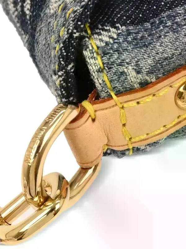 LOUIS VUITTON 2006 Mini Pleaty Raye Denim Tote Bag