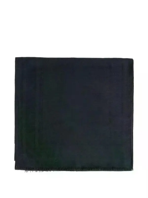 Brioni Fringed-trim Scarf - Blue