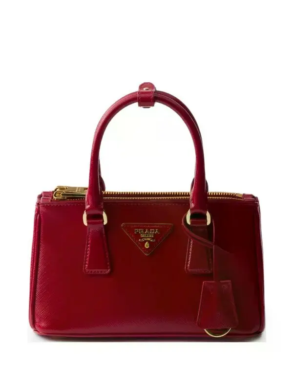 Prada Mini Galleria Saffiano Leather Tote Bag - Red