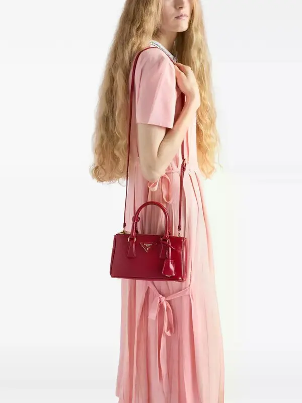 Prada Mini Galleria Saffiano Leather Tote Bag - Red