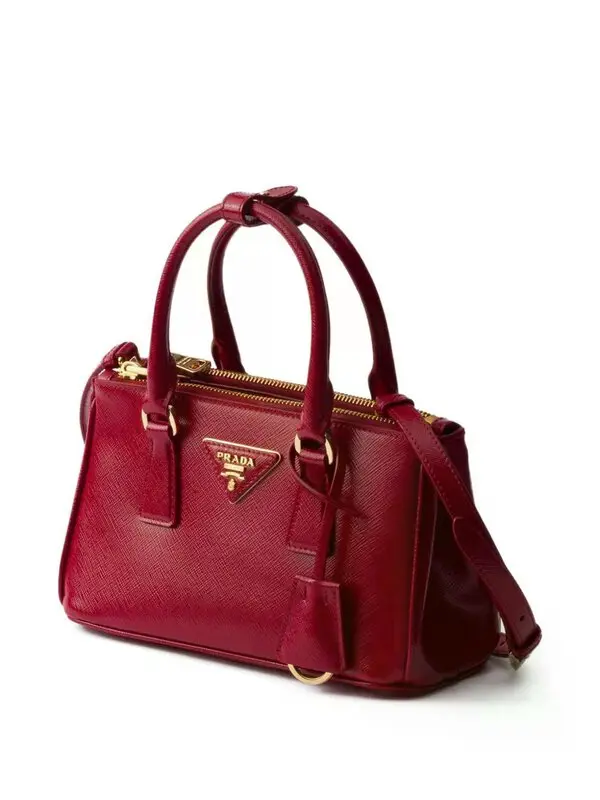 Prada Mini Galleria Saffiano Leather Tote Bag - Red