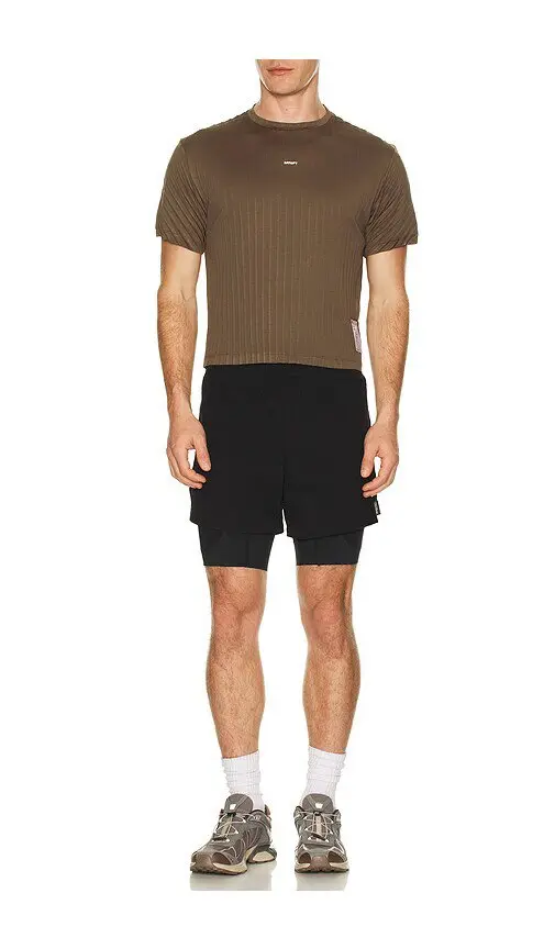 Satisfy Auralite Pleated Tee Shirt In Brown