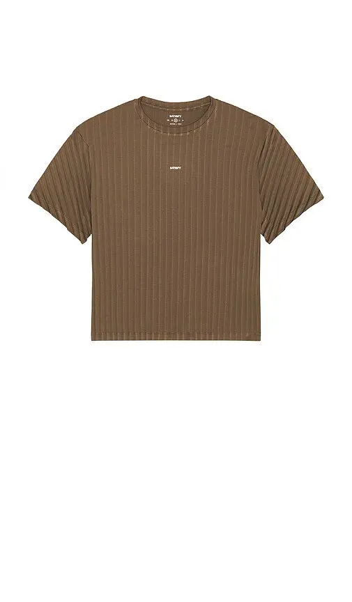 Satisfy Auralite Pleated Tee Shirt In Brown