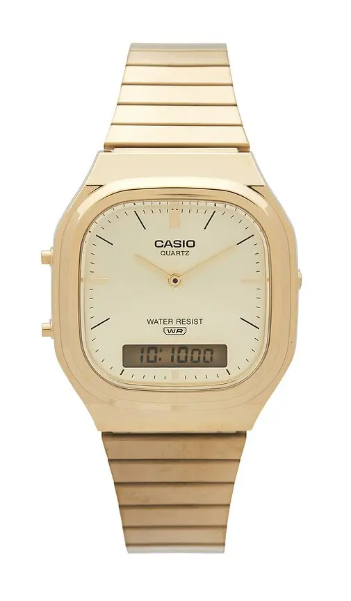 Casio Aq240 Series Watch In Metallic - Gold