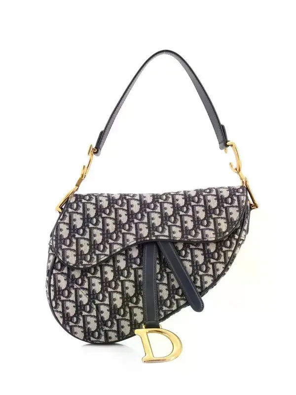 Dior Saddle Handbag Oblique Canvas Medium - Blue
