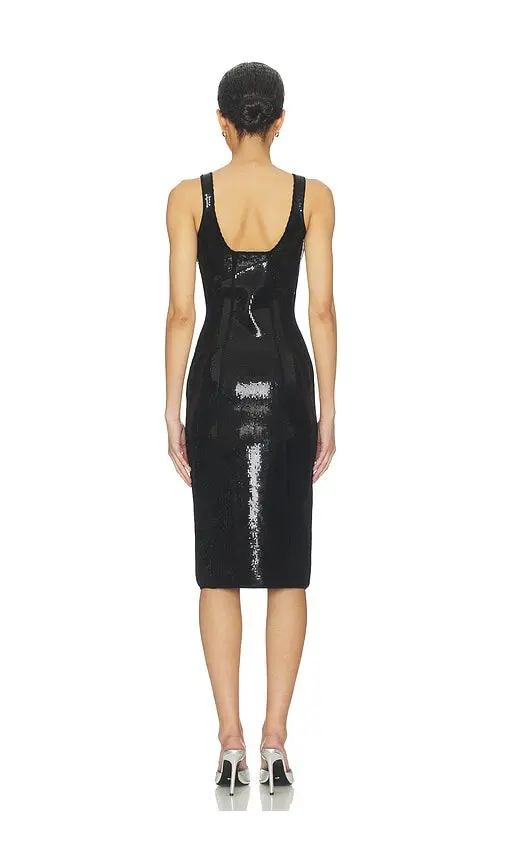 FLEUR DU MAL Embellished Corset Midi Dress