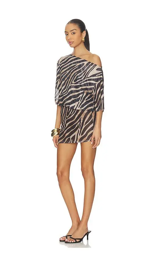 Superdown One-shoulder Print Mini Dress