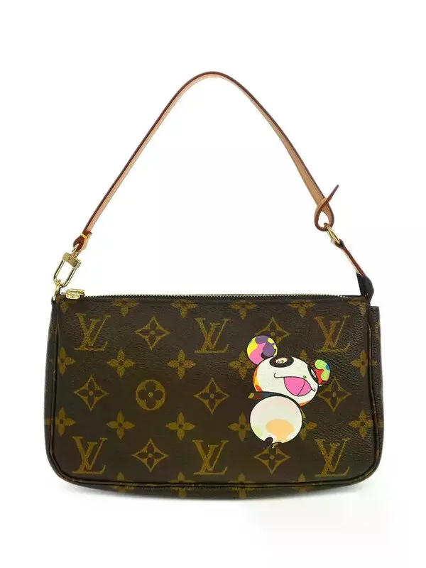 LOUIS VUITTON 2004 Monogram Panda Pochette Accessoires Shoulder Bag - Brown