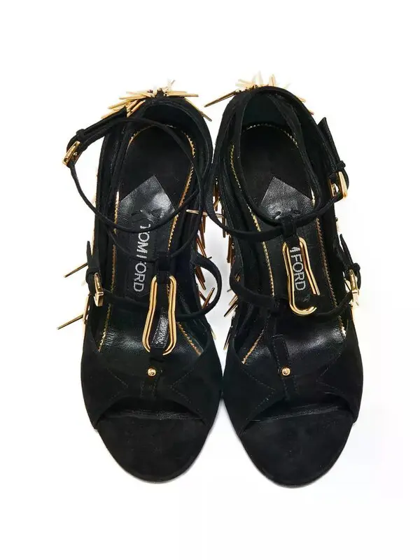 TOM FORD Suede Sandals With Spike Embellishment