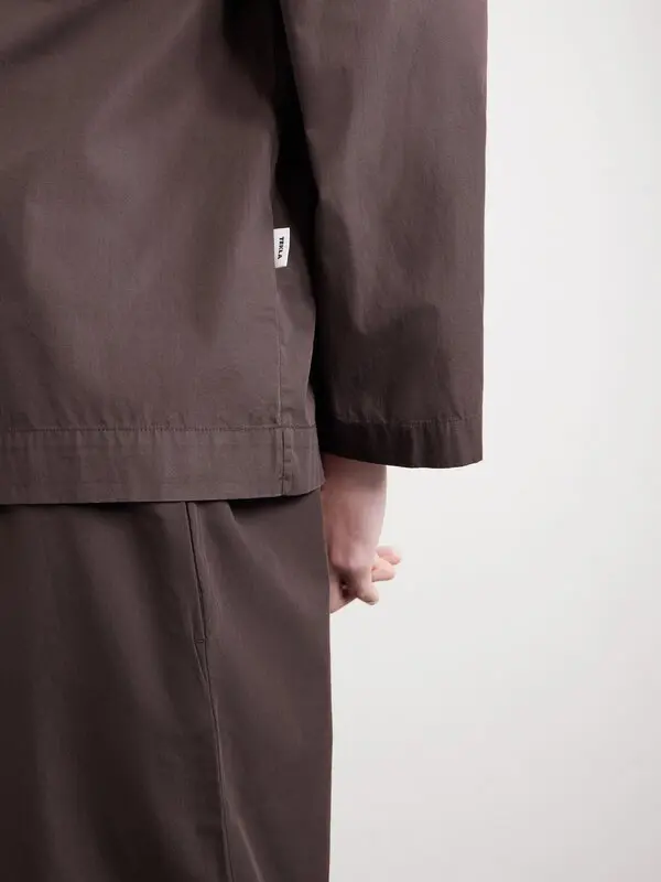 TEKLA Organic Cotton-poplin Pyjamas - Brown