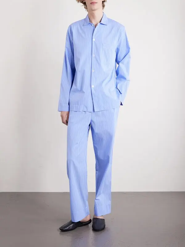 TEKLA Striped Organic Cotton-poplin Pyjama Trousers