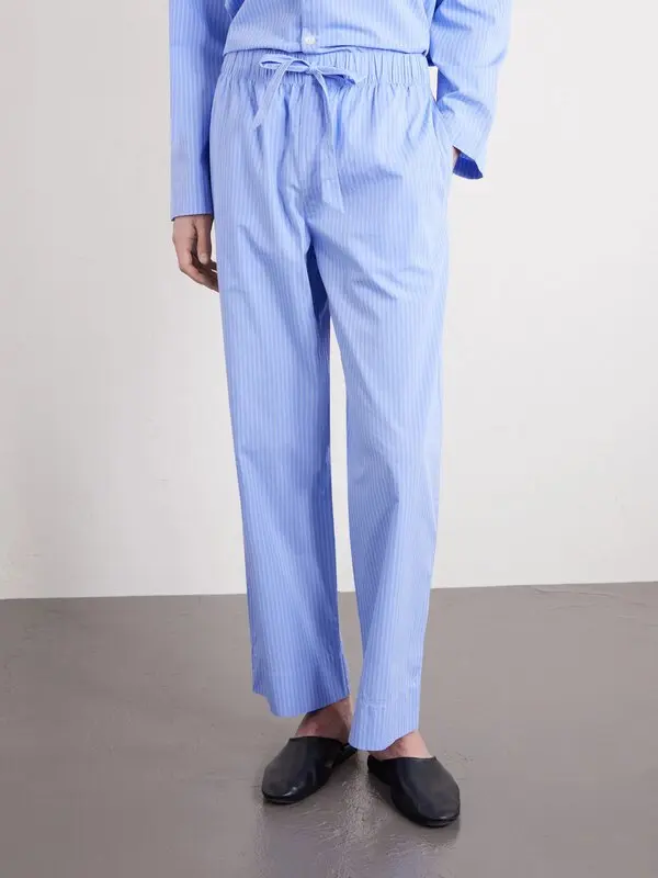 TEKLA Striped Organic Cotton-poplin Pyjama Trousers