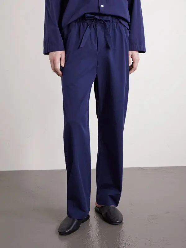 TEKLA Organic Cotton-poplin Pyjamas Set - Blue