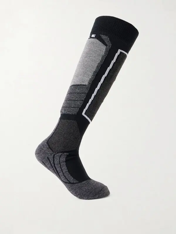 Falke Sk2 Intermediate Three-pack Stretch-knit Socks - Black