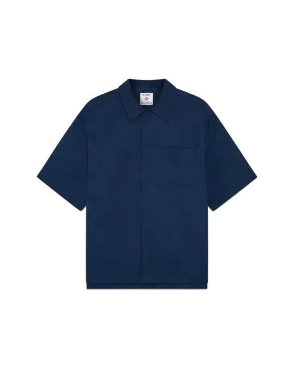 Casablanca Navy Monogram Short Sleeve Shirt - Multicolor