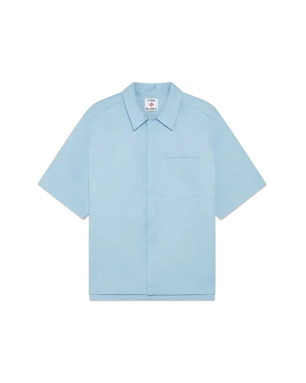 Casablanca Monogram Short Sleeve Shirt - Light Blue
