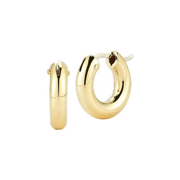 Roberto Coin 18k Gold Small Rounded Hoop Earrings - Yg