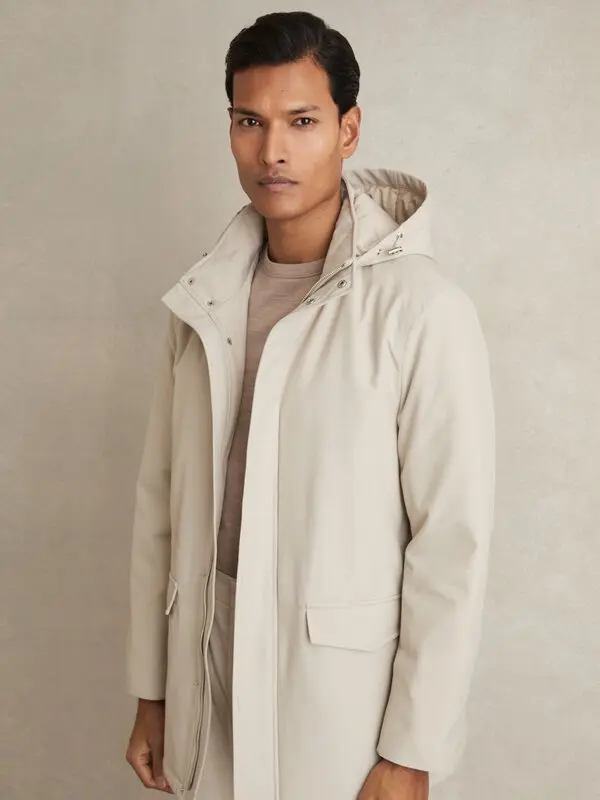 REISS Lucan Hooded Zip-through Padded Jacket