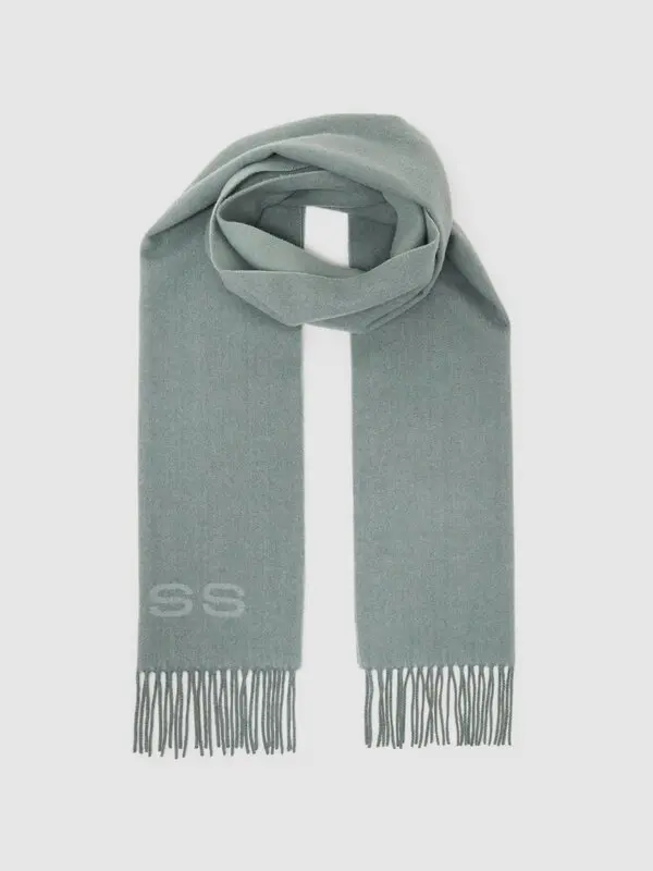 REISS Logo Picton Logo Wool-cashmere Logo Scarf