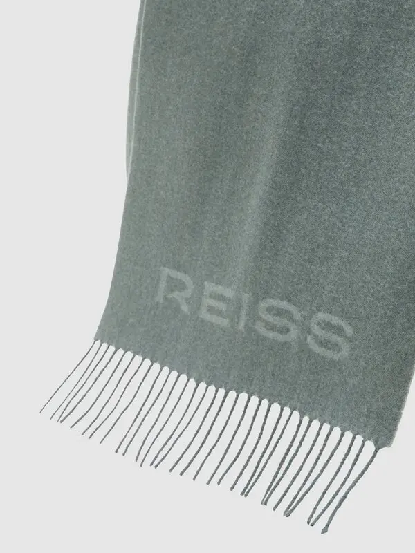 REISS Logo Picton Logo Wool-cashmere Logo Scarf
