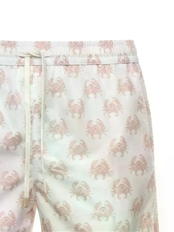 Eleventy Crab-print Swim Shorts - Neutrals