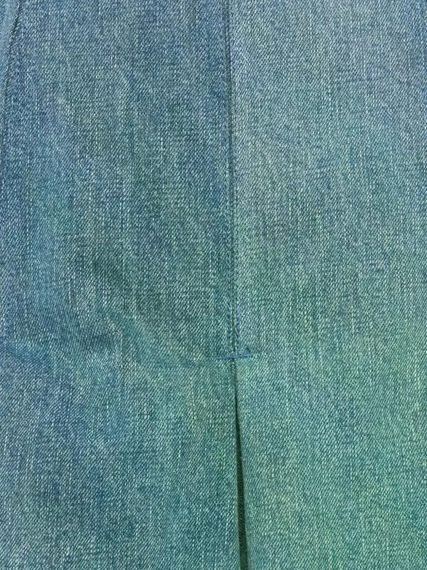Balmain Pleated Denim Mini Skirt