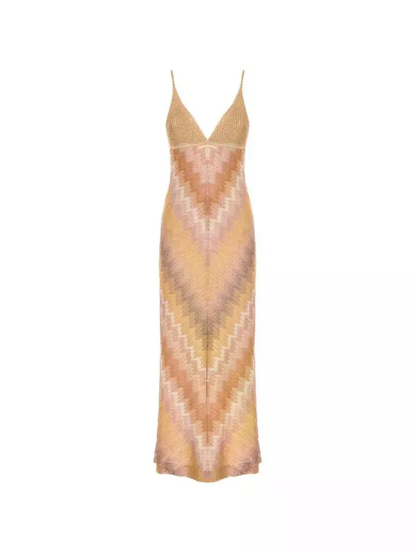 Missoni V-neck Midi Dress - Neutrals