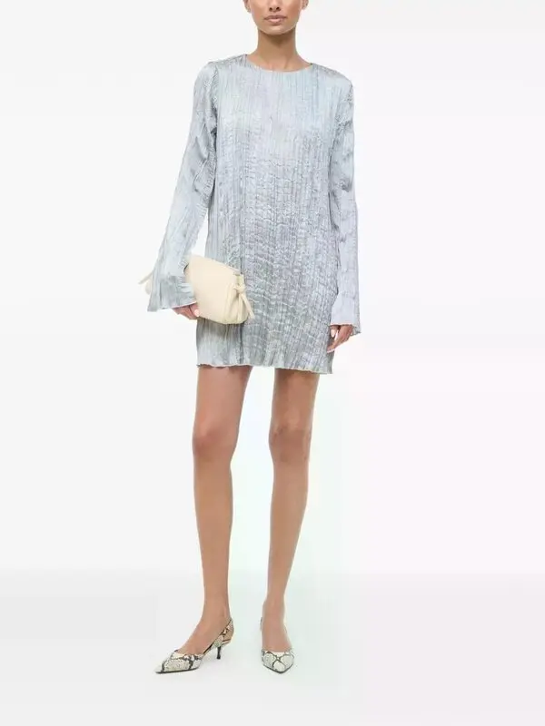 Staud Kona Textured Mini Dress - Silver