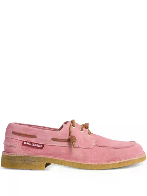 Dsquared2 Suede And Leather Laced Boat Shoes - Pink