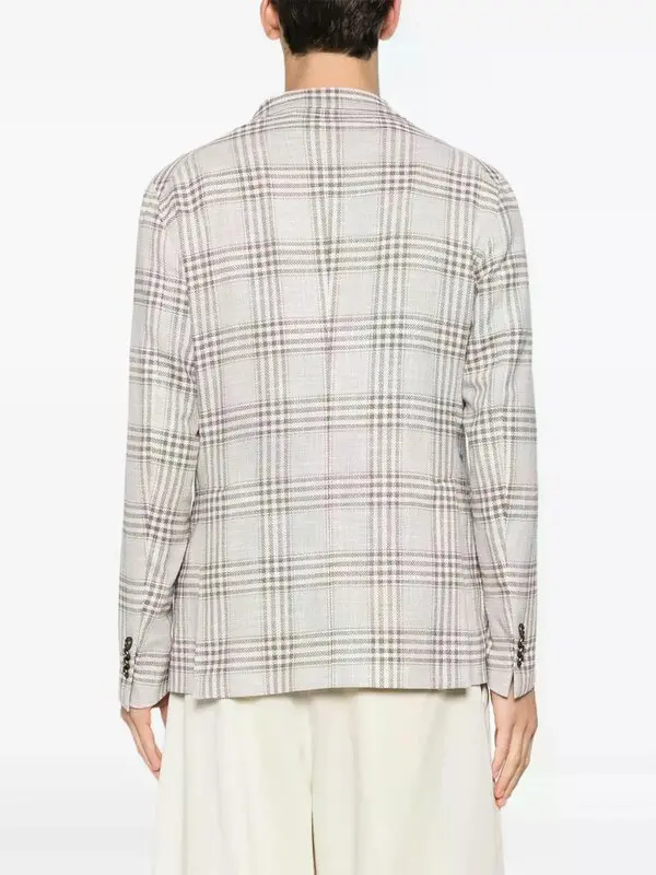 Tagliatore Checked Single-breasted Blazer - Neutrals