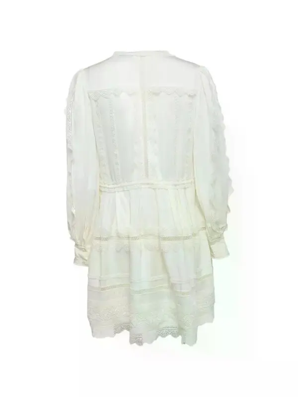 SELF-PORTRAIT Lace-trimmed Buttoned Dress