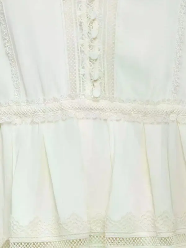 SELF-PORTRAIT Lace-trimmed Buttoned Dress