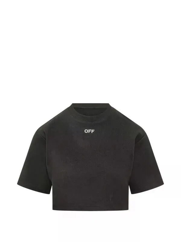 Off-White Off-stamp Ribbed Cropped T-shirt