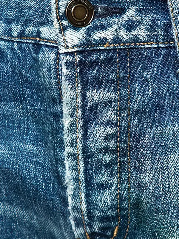 Saint Laurent Washed Distressed Jeans