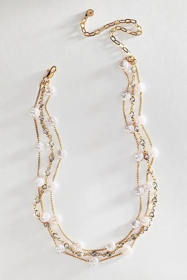 Ettika Dressed Layered Necklace - Pearl